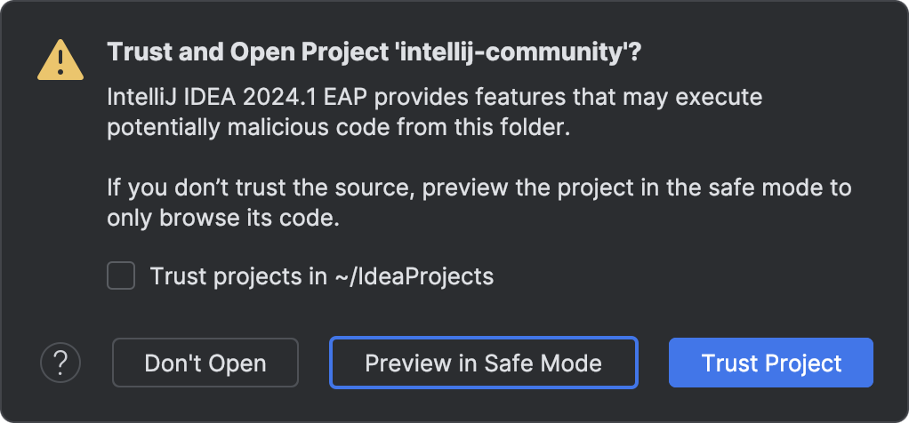 Project security | IntelliJ IDEA Documentation