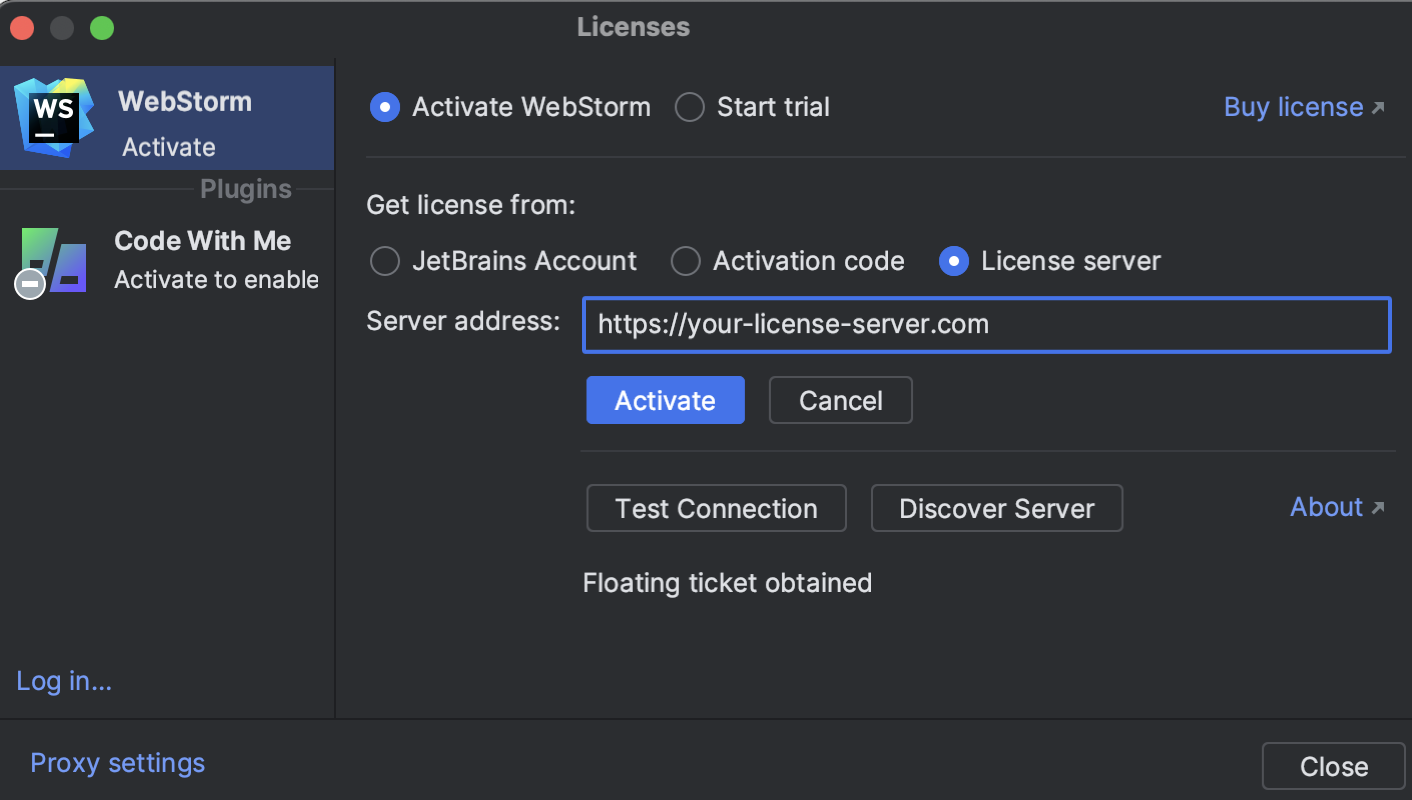 Register WebStorm | WebStorm Documentation
