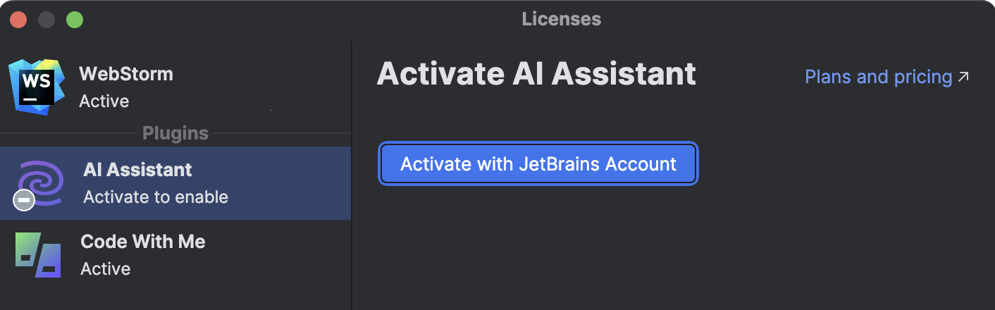 AI Assistant | WebStorm Documentation