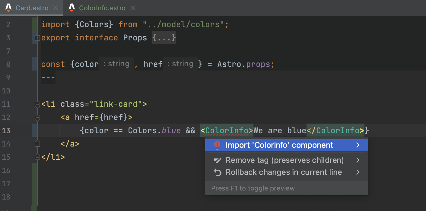 Astro | WebStorm Documentation