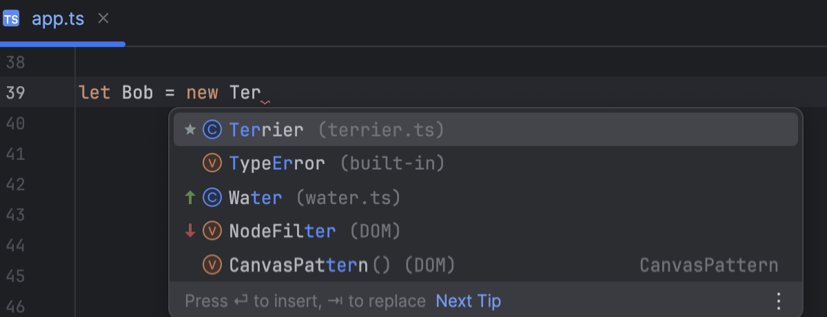 Code completion | WebStorm Documentation