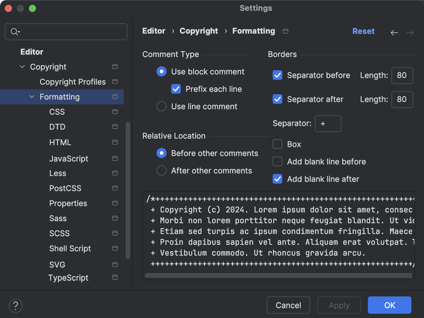 Copyright | WebStorm Documentation
