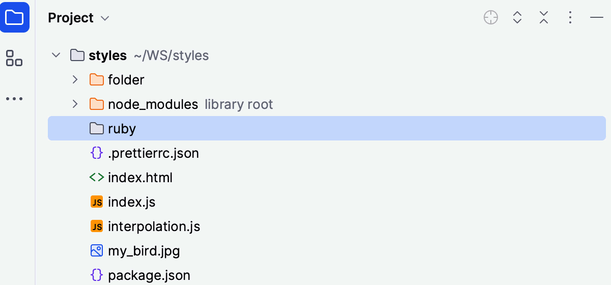 Creating files and directories | WebStorm Documentation