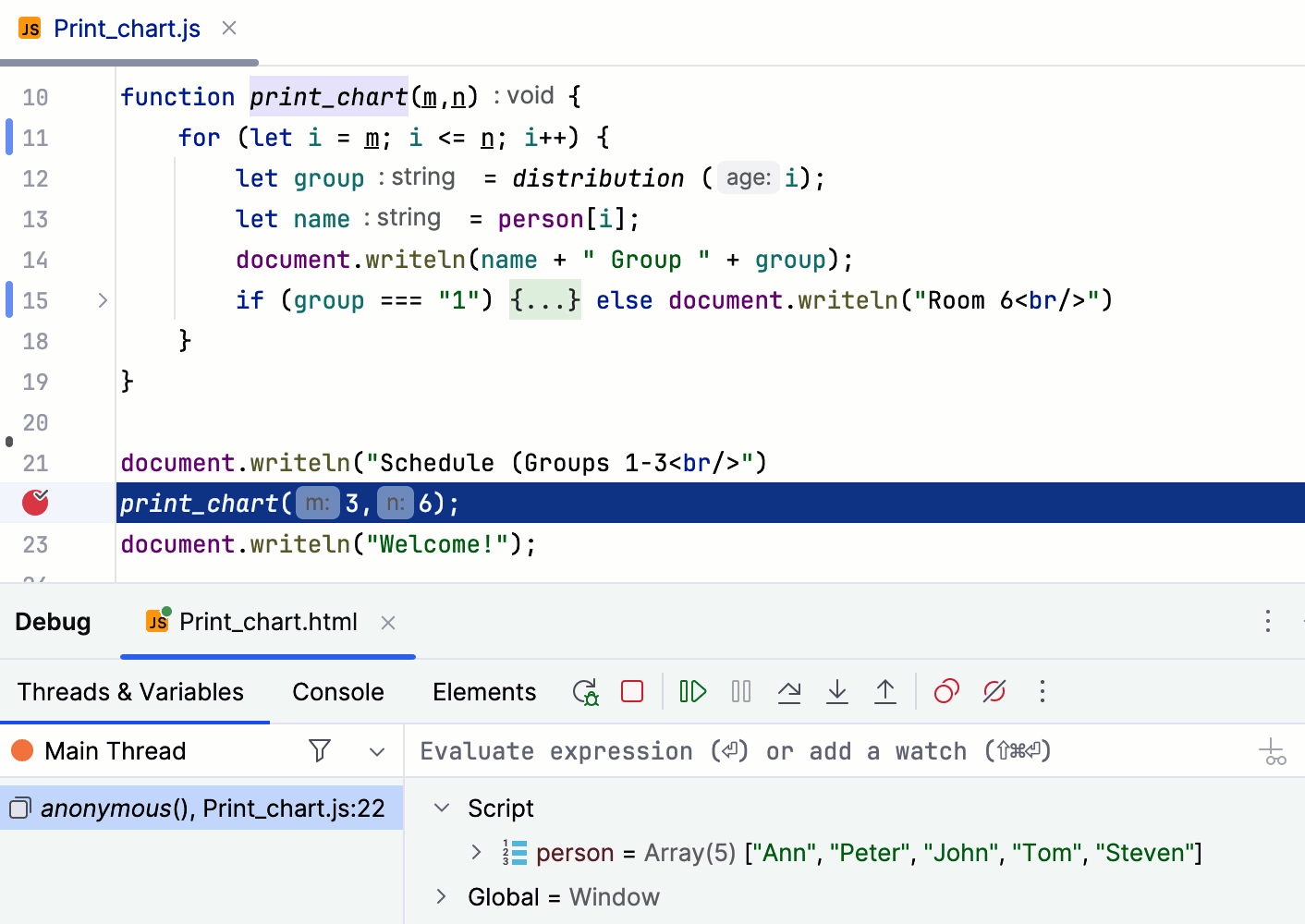 Step through the program | WebStorm Documentation