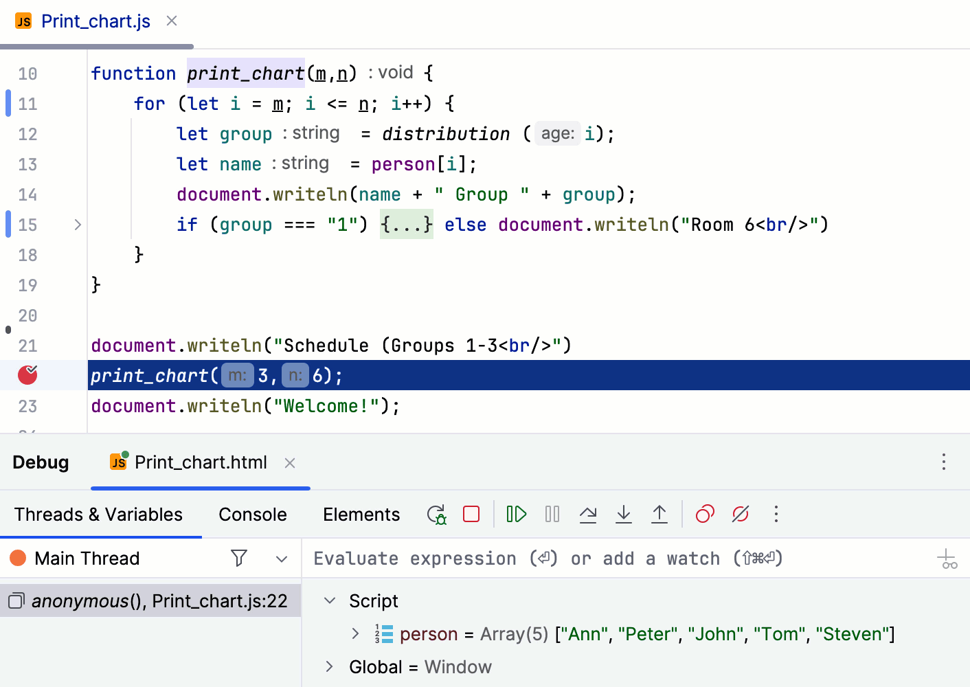 Step through the program | WebStorm Documentation