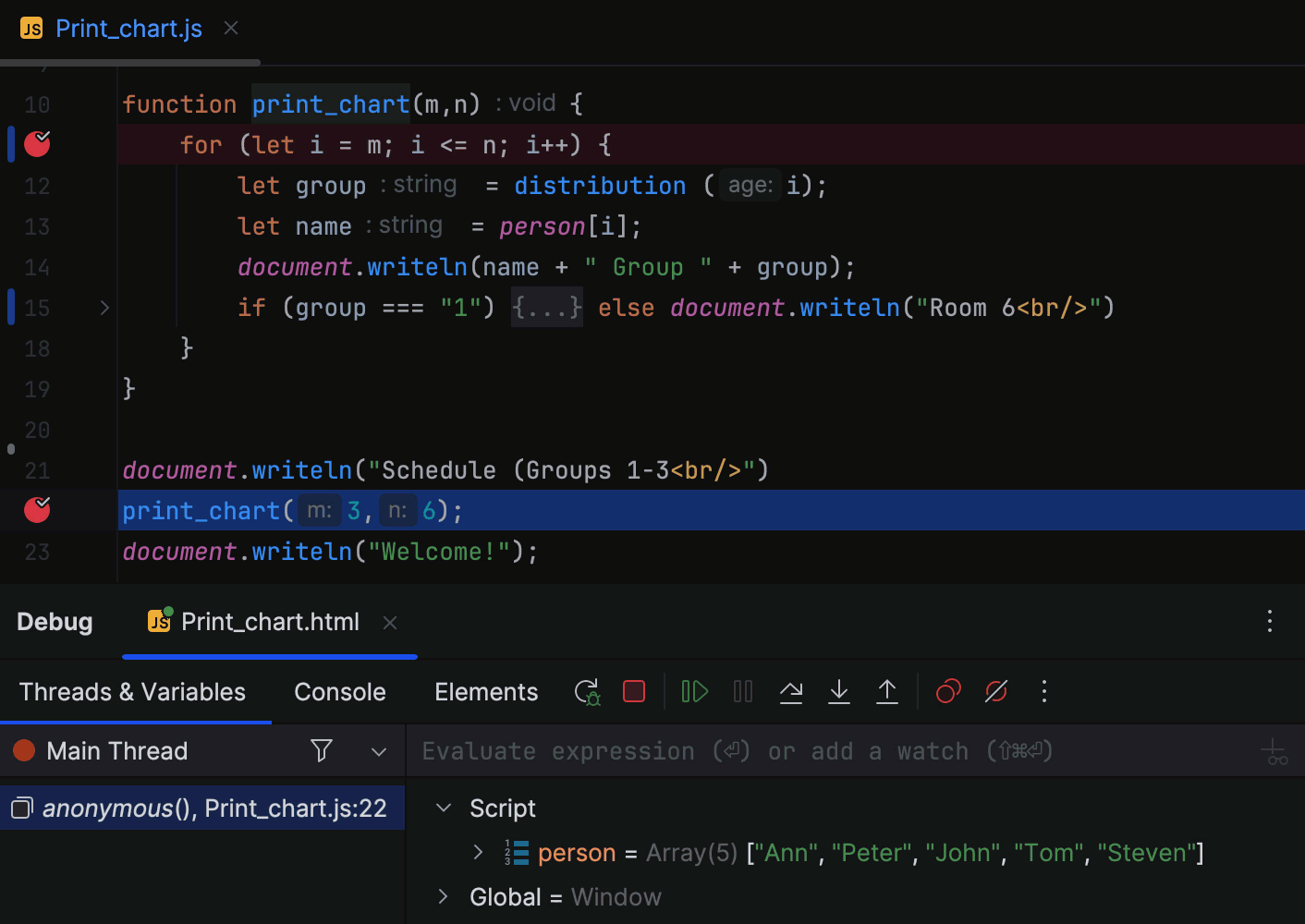 Step through the program | WebStorm Documentation