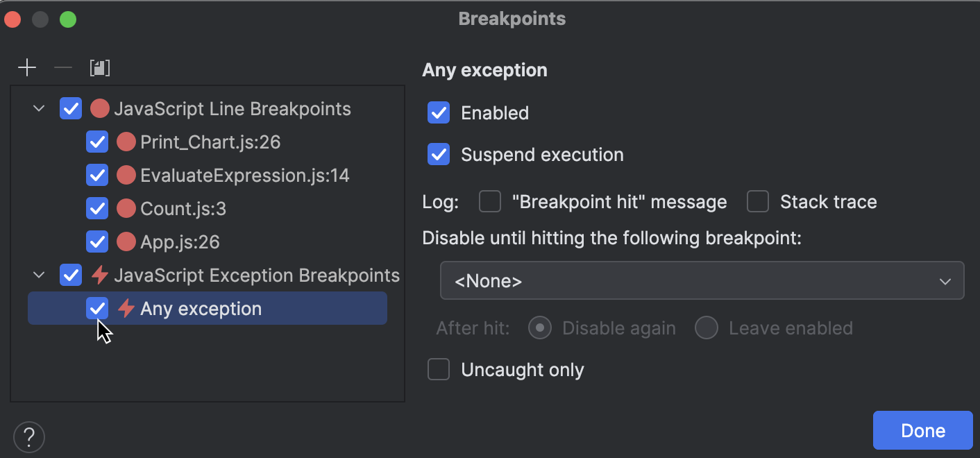 Breakpoints Webstorm Documentation