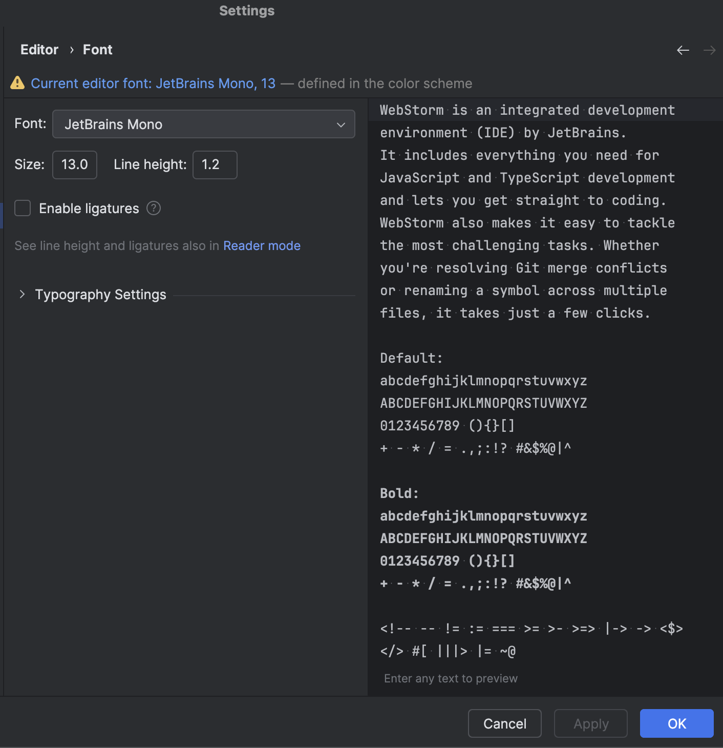 Colors and fonts | WebStorm Documentation