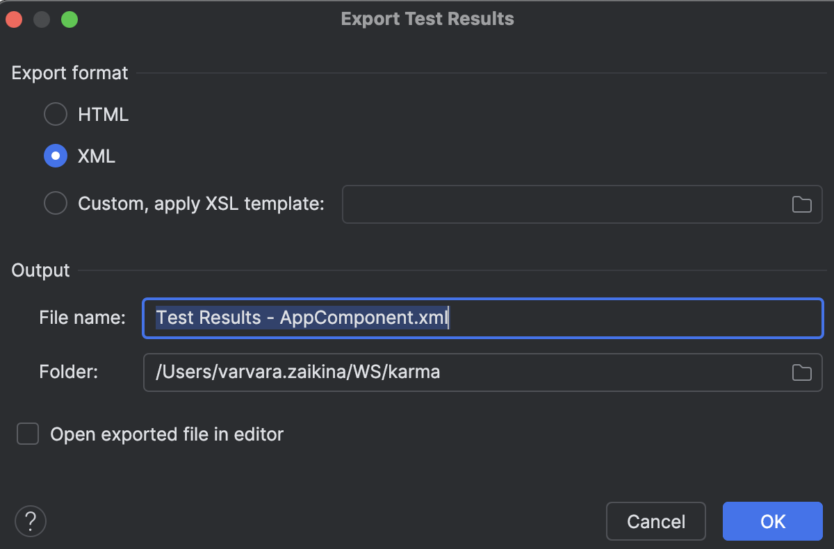 Explore Test Results Webstorm Documentation