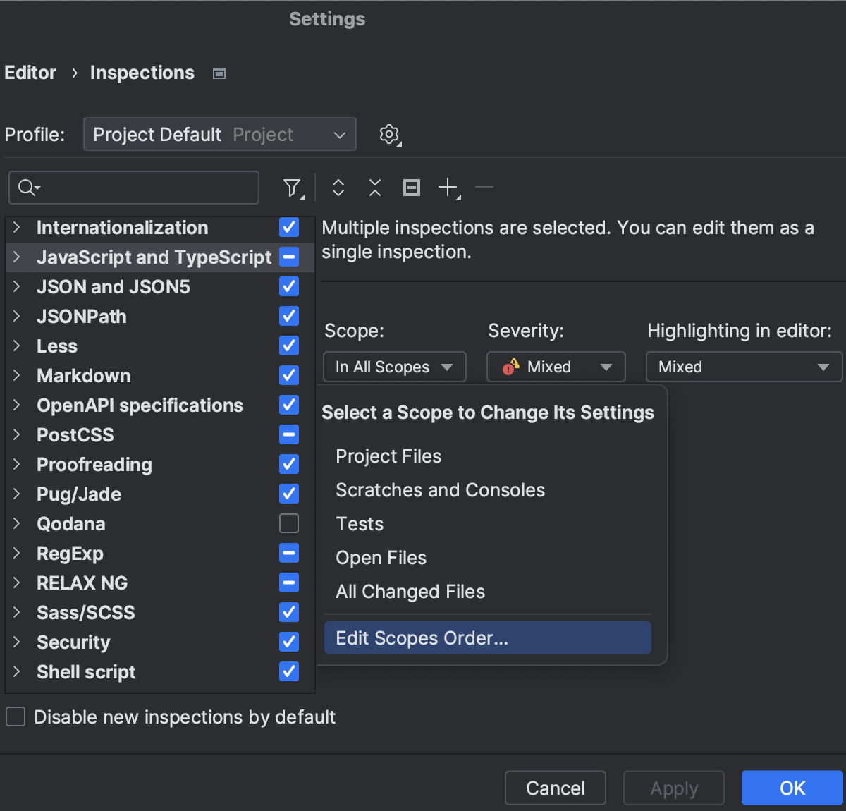Run inspections | WebStorm Documentation