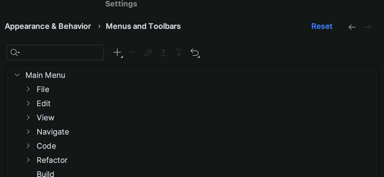 Menus and toolbars | WebStorm Documentation