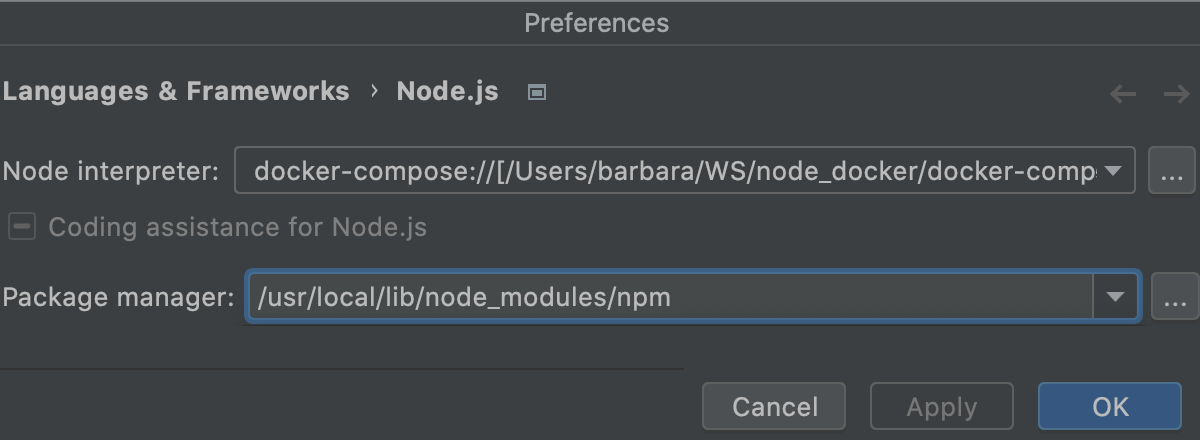 Node.js with Docker Compose | WebStorm Documentation