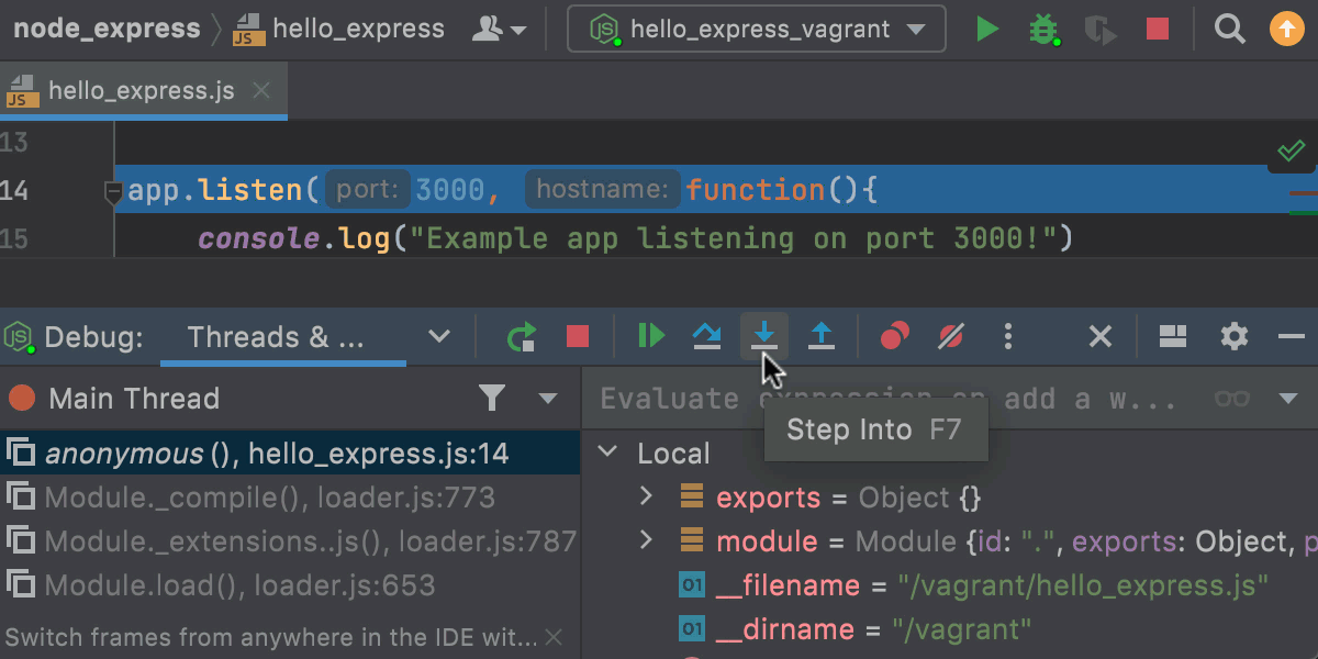 Node.js with Vagrant | WebStorm Documentation