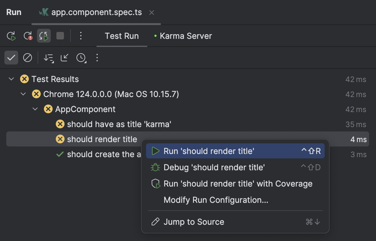 Run tests | WebStorm Documentation