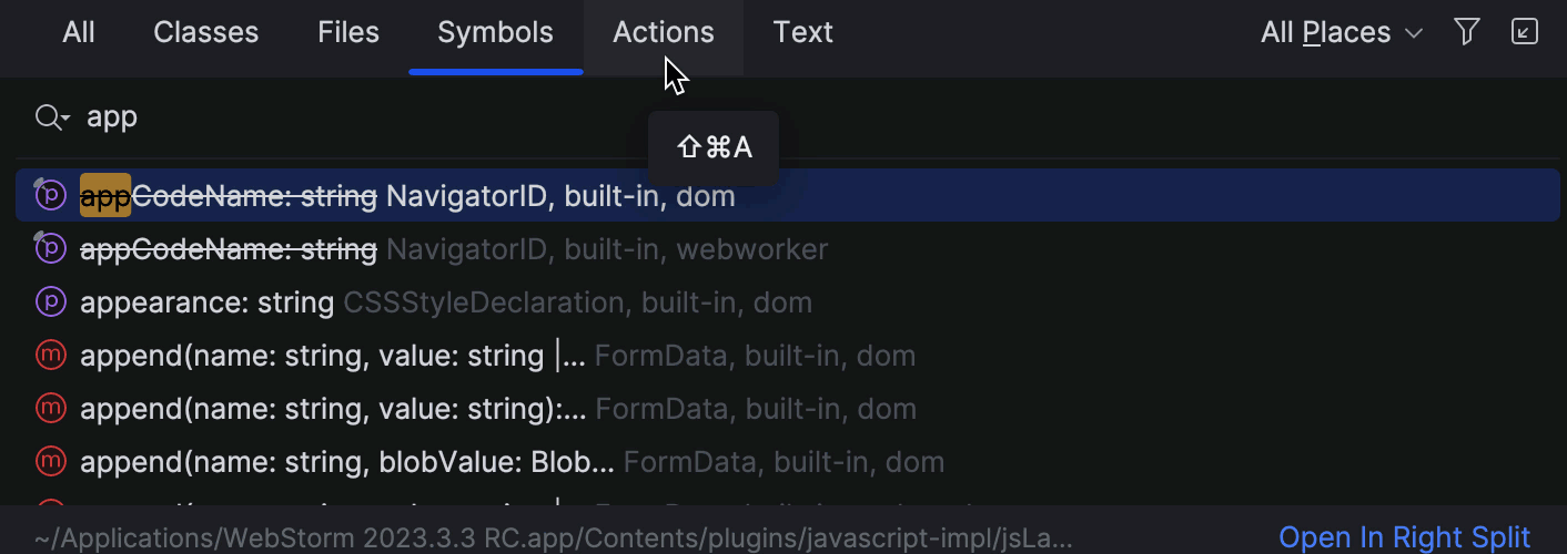 Search for a target by name (Search everywhere) | WebStorm Documentation