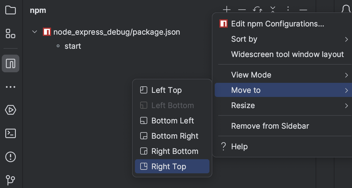 Arrange tool windows | WebStorm Documentation