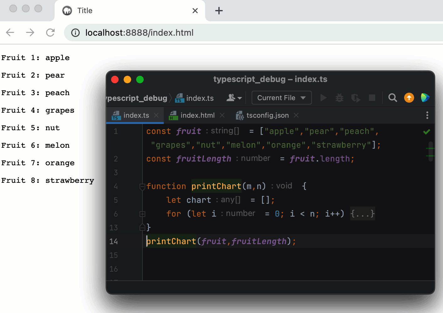Typescript の実行とデバッグ Webstorm ドキュメント