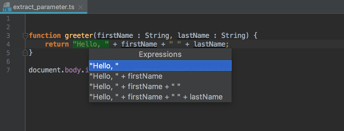 Refactoring TypeScript | WebStorm Documentation