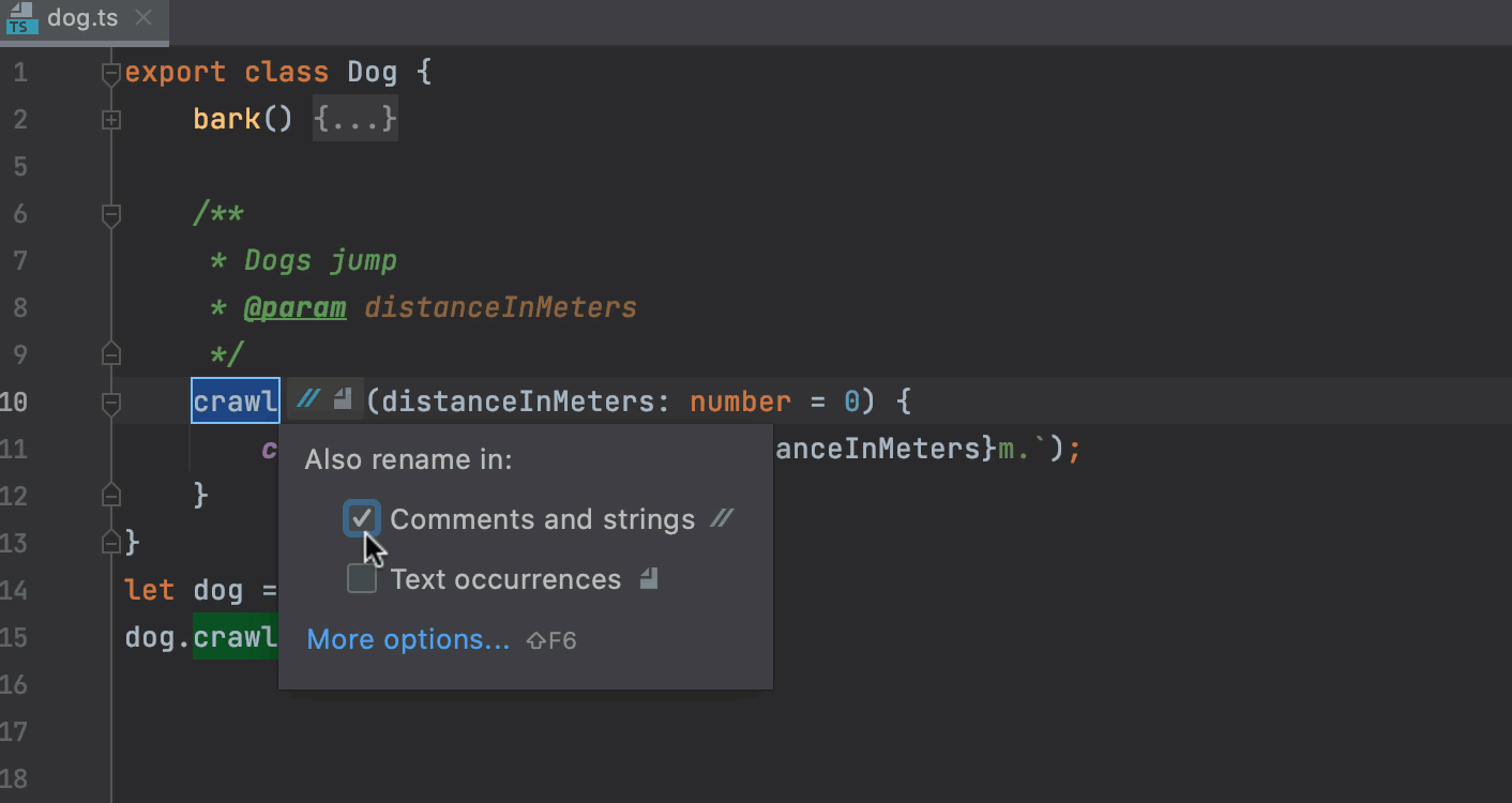 Refactoring TypeScript | WebStorm Documentation