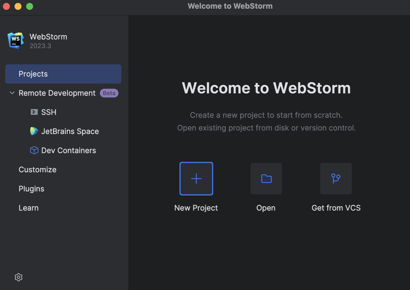 Run WebStorm for the first time | WebStorm Documentation