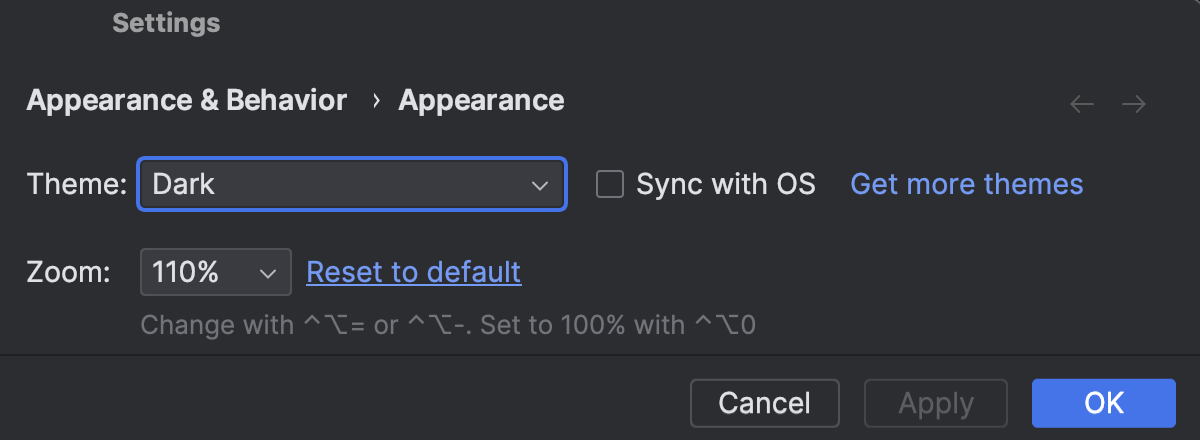 IDE zoom level | WebStorm Documentation