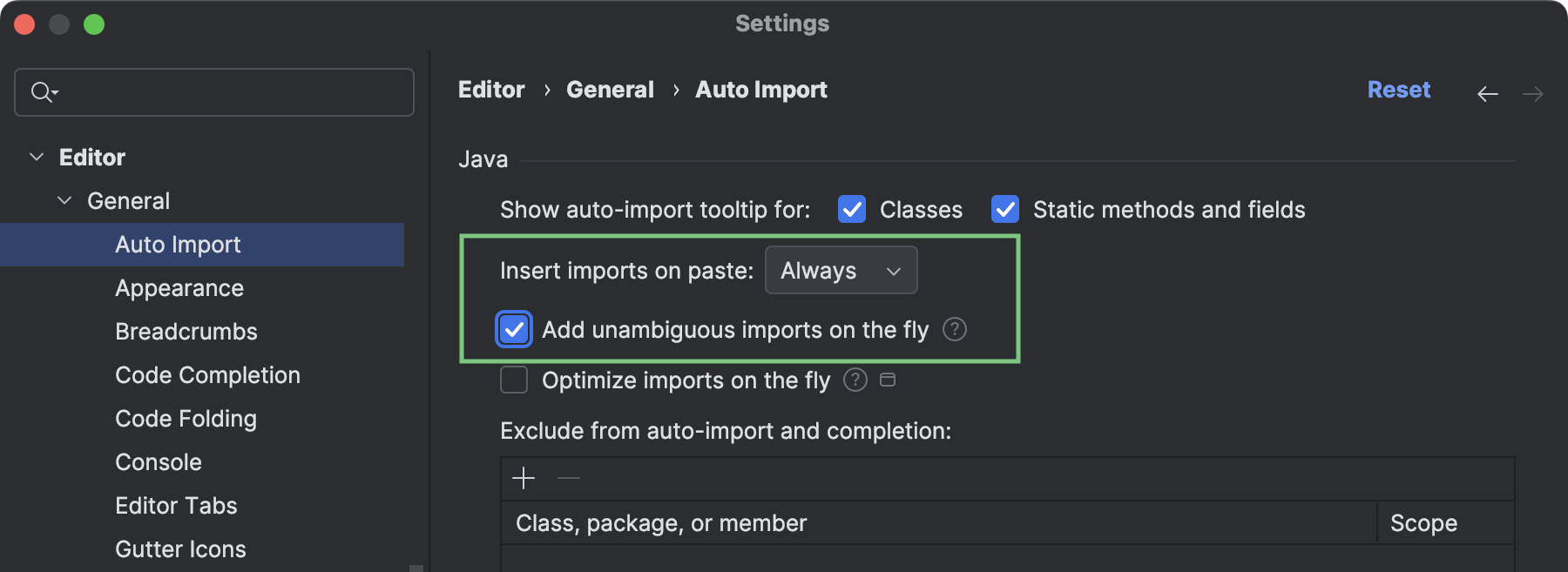 Auto import | IntelliJ IDEA Documentation