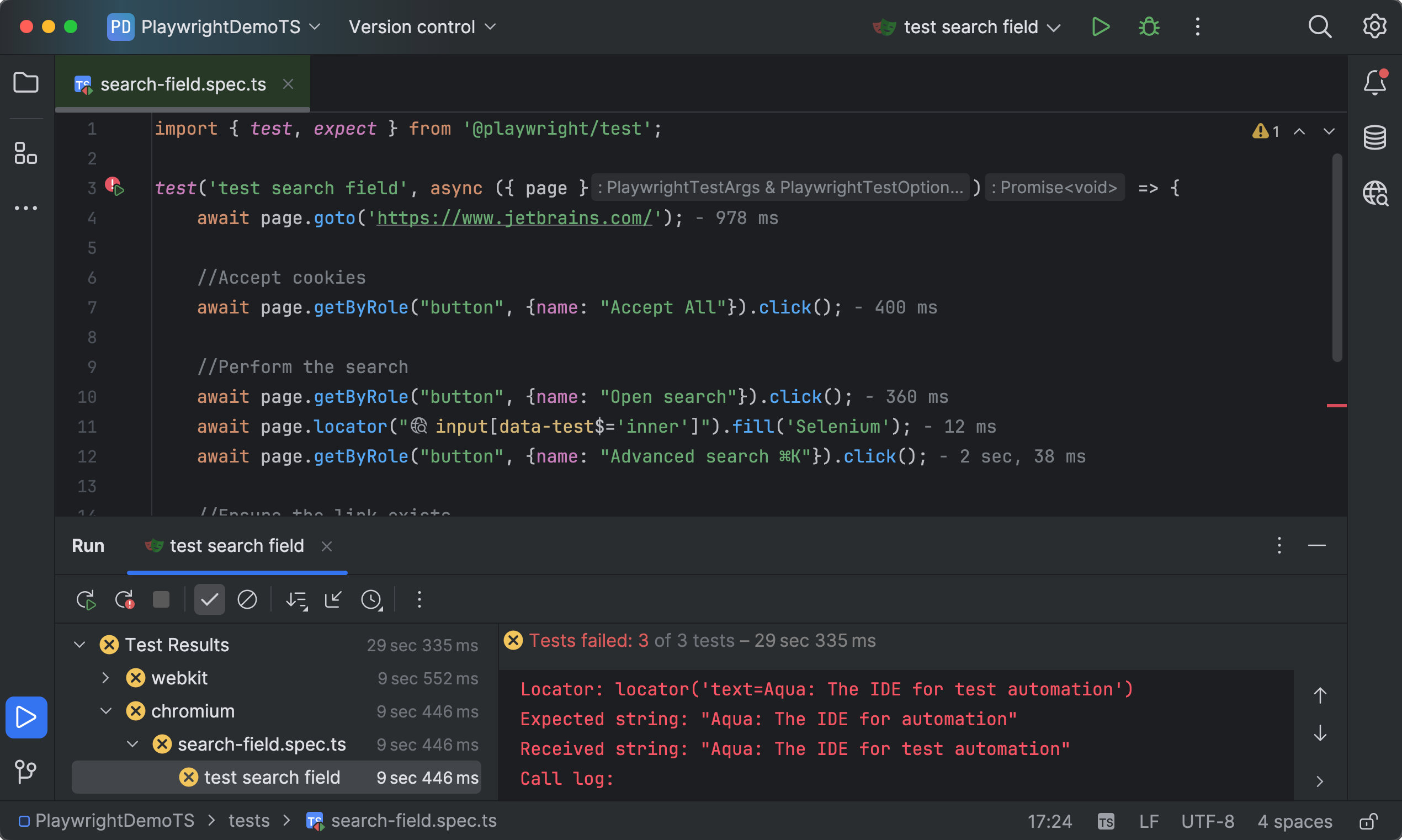 Web UI Test Automation | PyCharm Documentation