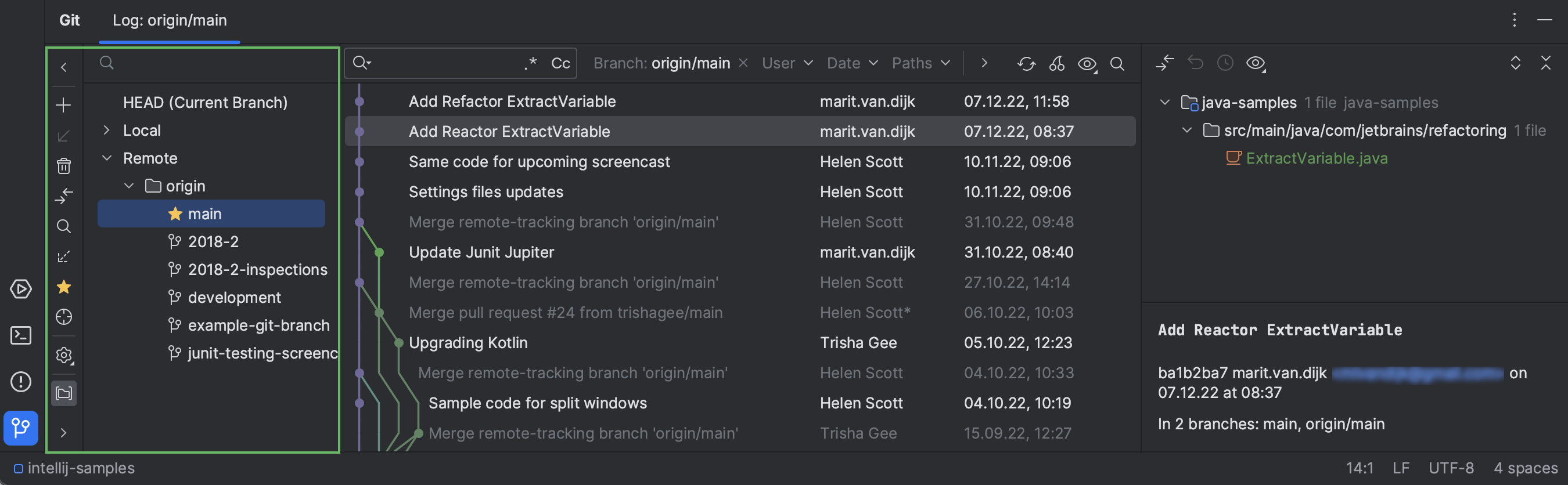 Manage Git branches | IntelliJ IDEA Documentation