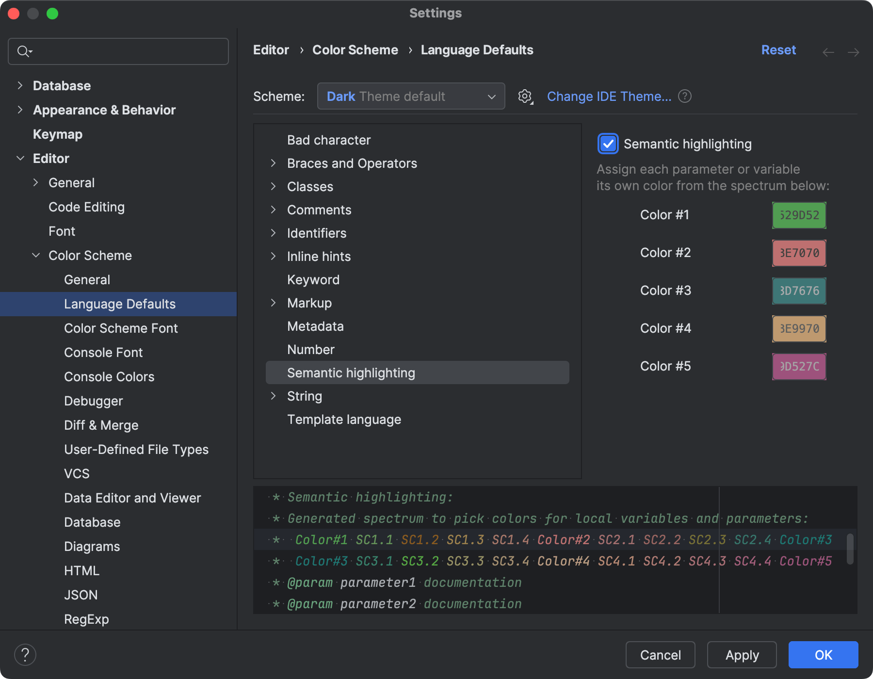 Colors and fonts | DataGrip Documentation