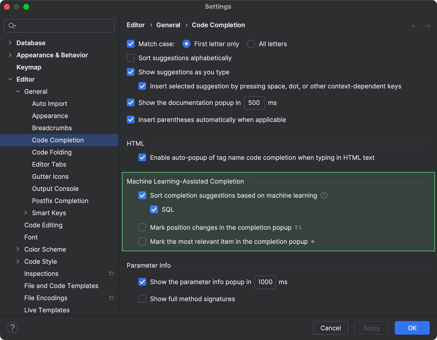 Code completion | DataGrip Documentation