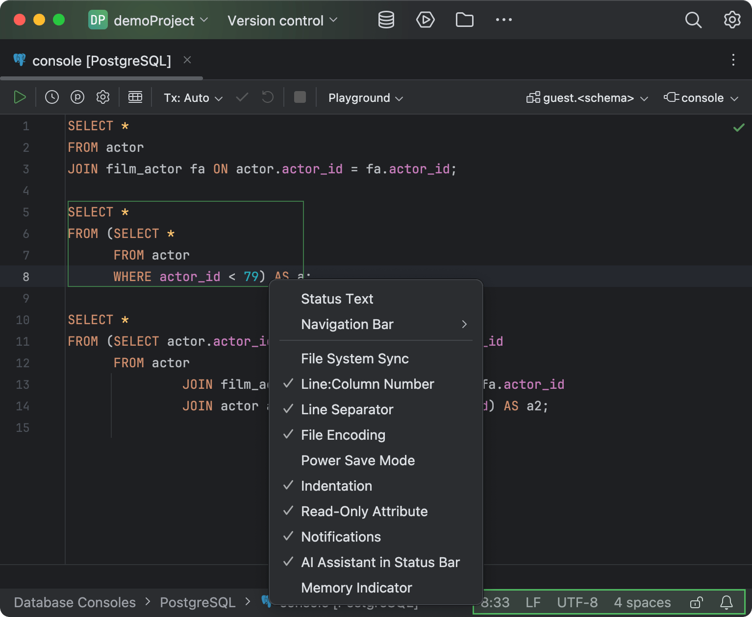 User interface | DataGrip Documentation