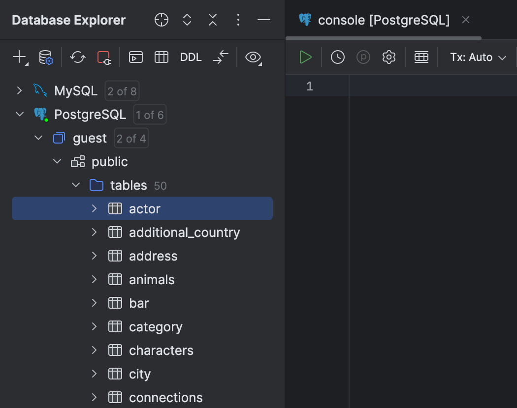 Tables | DataGrip Documentation