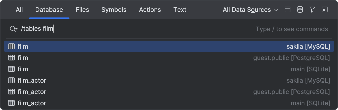 Search in DataGrip | DataGrip Documentation