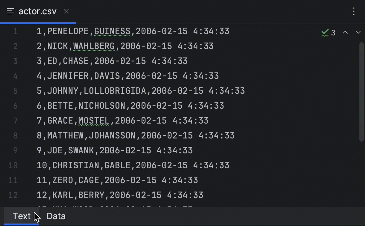 Edit DSV files as tables | IntelliJ IDEA Documentation