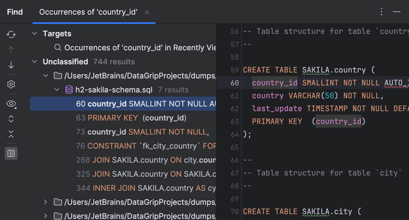 Search and replace content in files | DataGrip Documentation