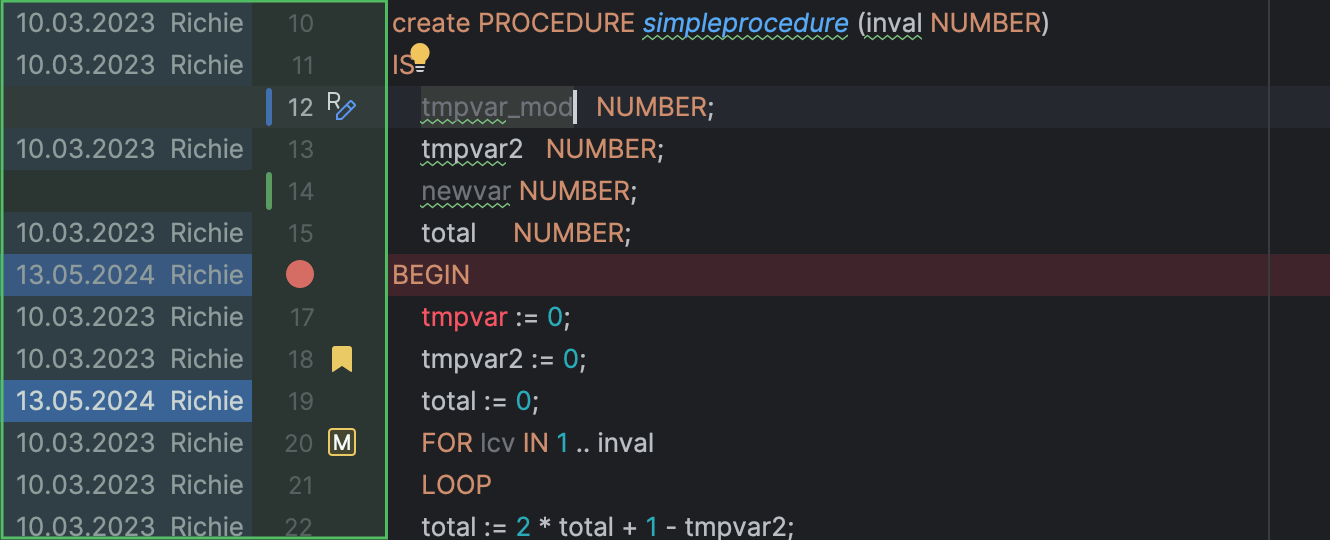 Editor gutter | DataGrip Documentation