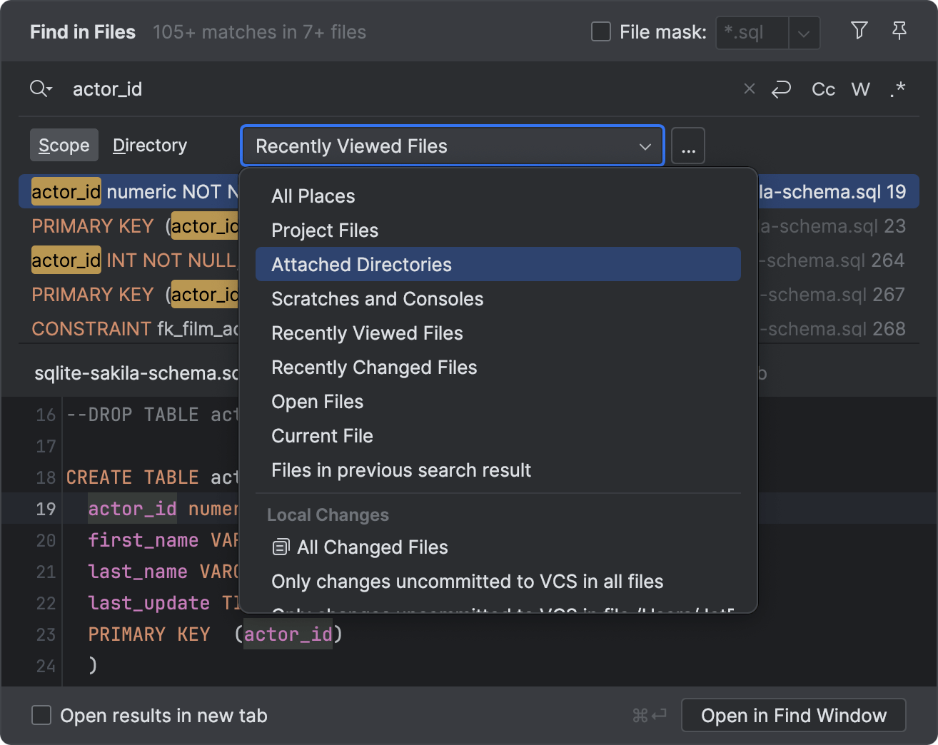 Search and replace content in files | DataGrip Documentation