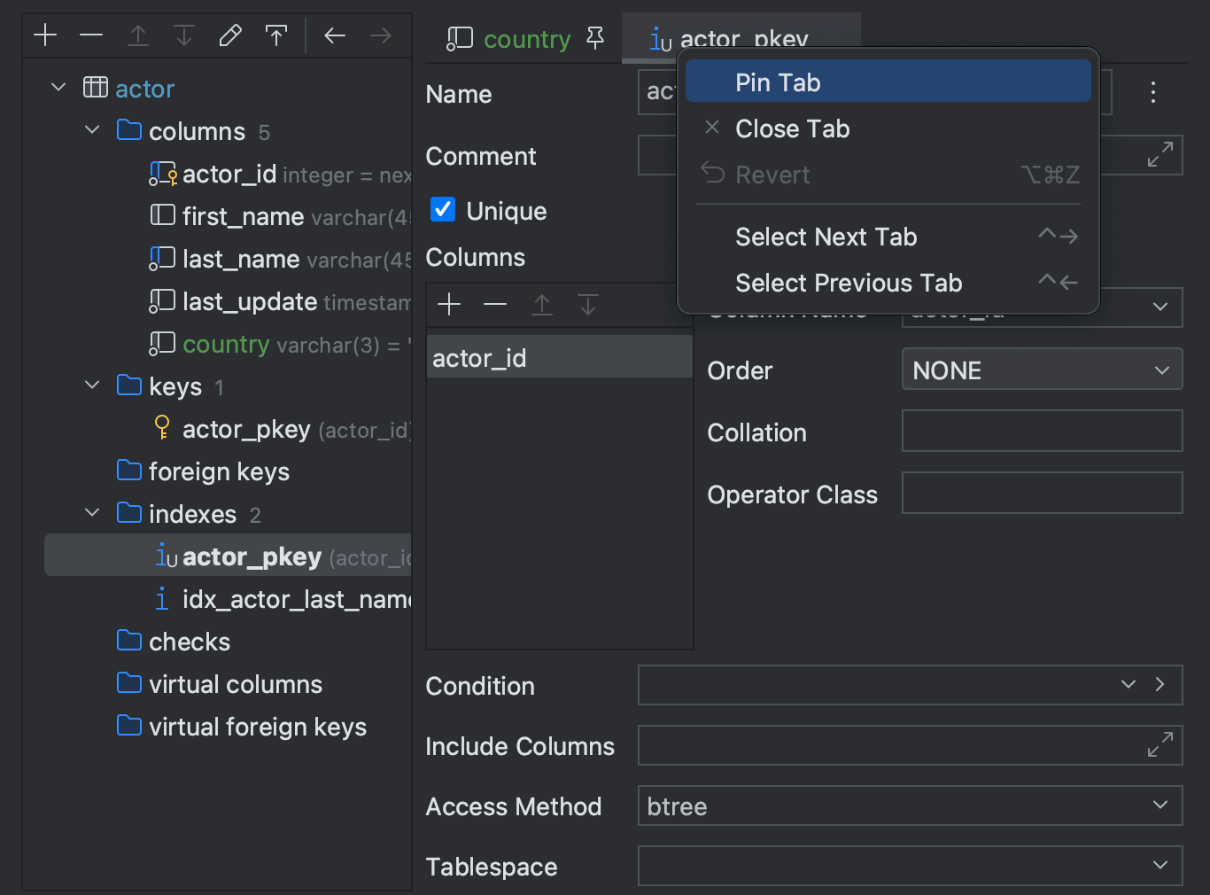 Create and Modify dialogs | DataGrip Documentation