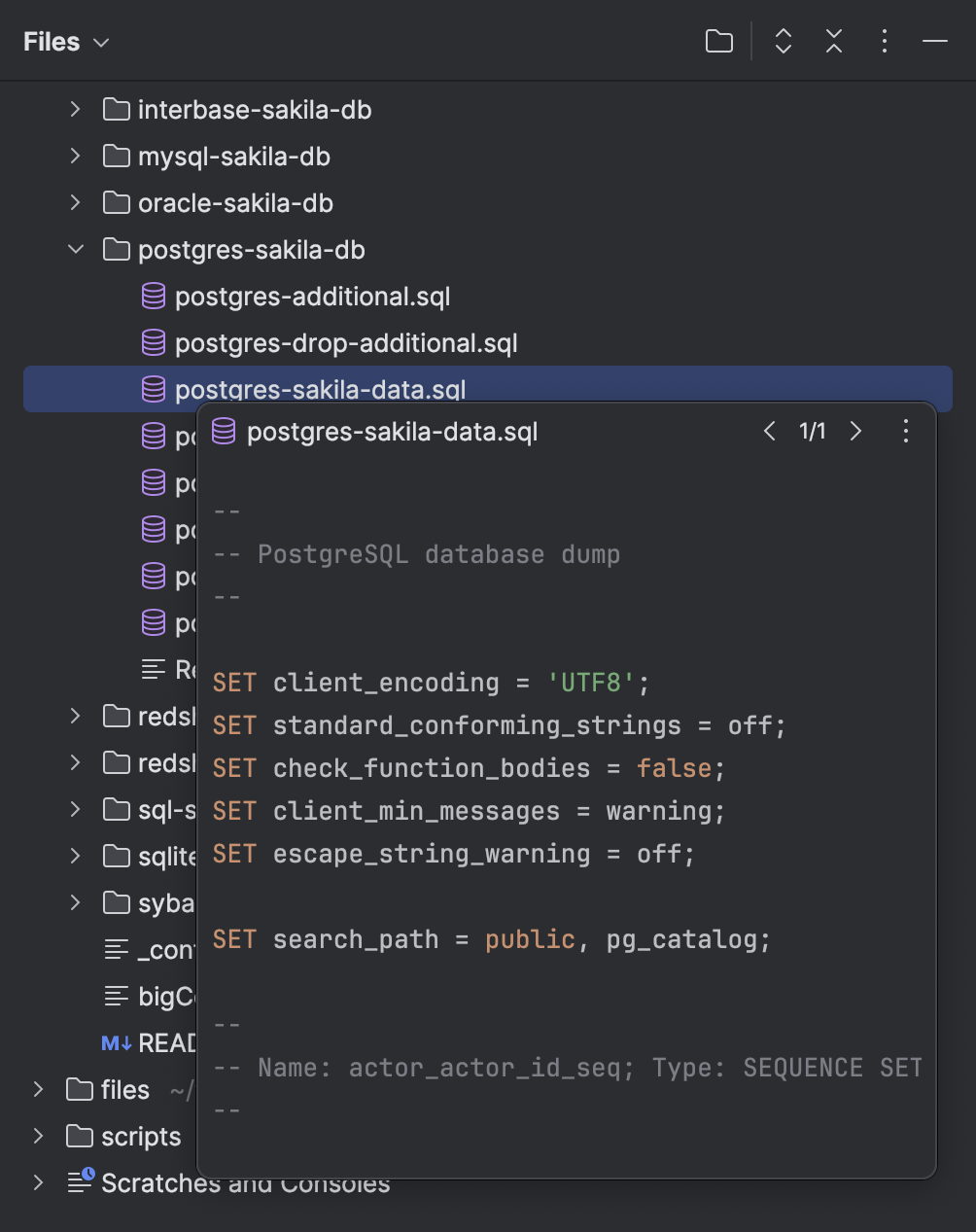 Files tool window | DataGrip Documentation