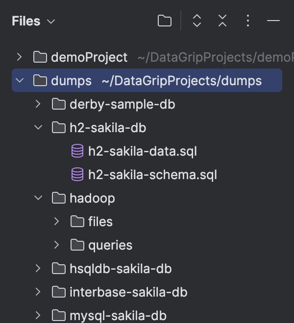 Files tool window | DataGrip Documentation