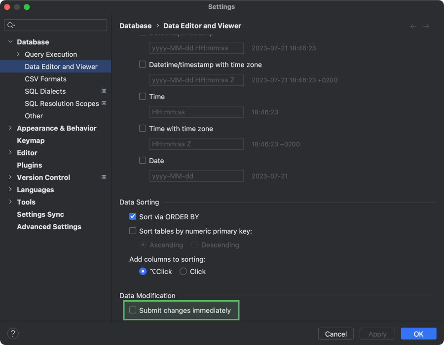 Configure connection | DataGrip Documentation
