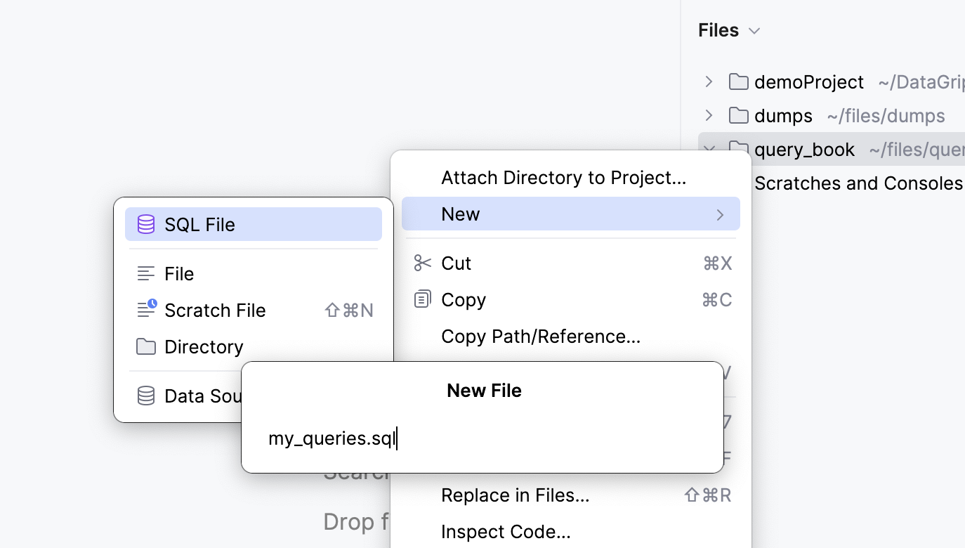 Use Files tool window | DataGrip Documentation