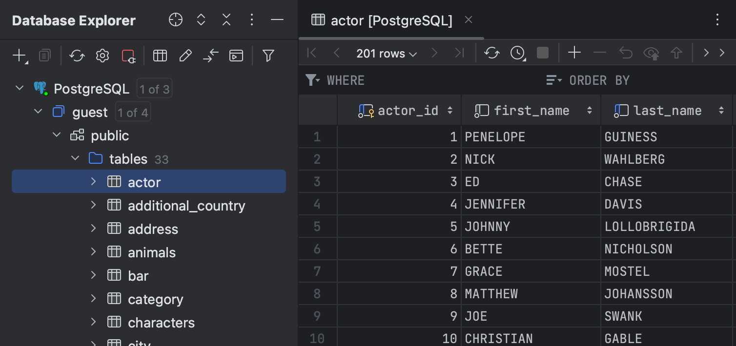 Tables | DataGrip Documentation