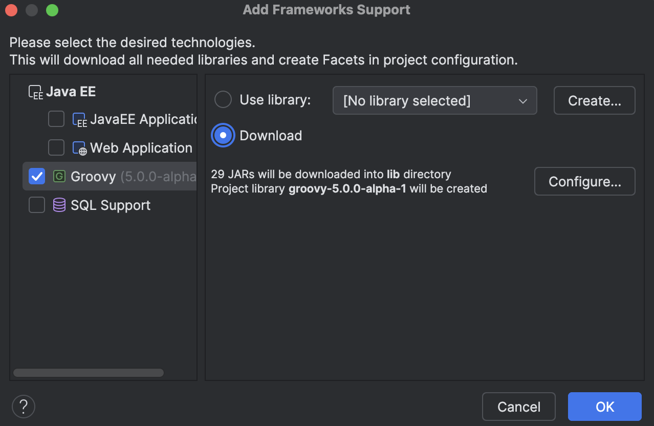 Add frameworks (facets) | IntelliJ IDEA Documentation