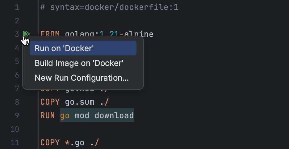 Docker containers | GoLand Documentation