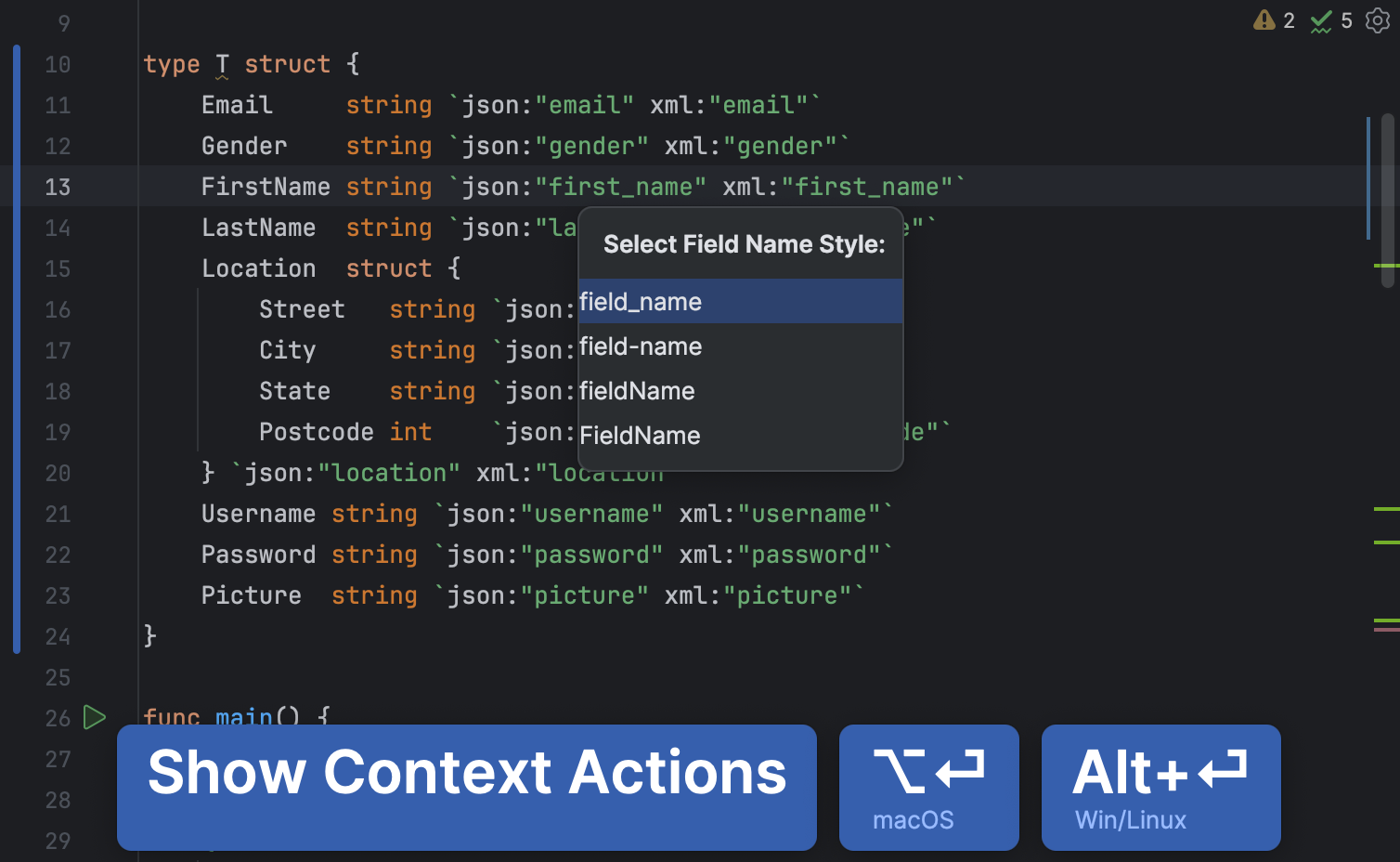 Working with JSON | GoLand Documentation