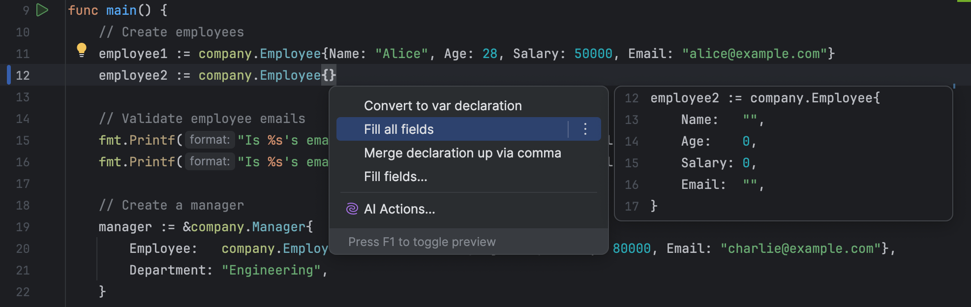 Code completion | GoLand Documentation