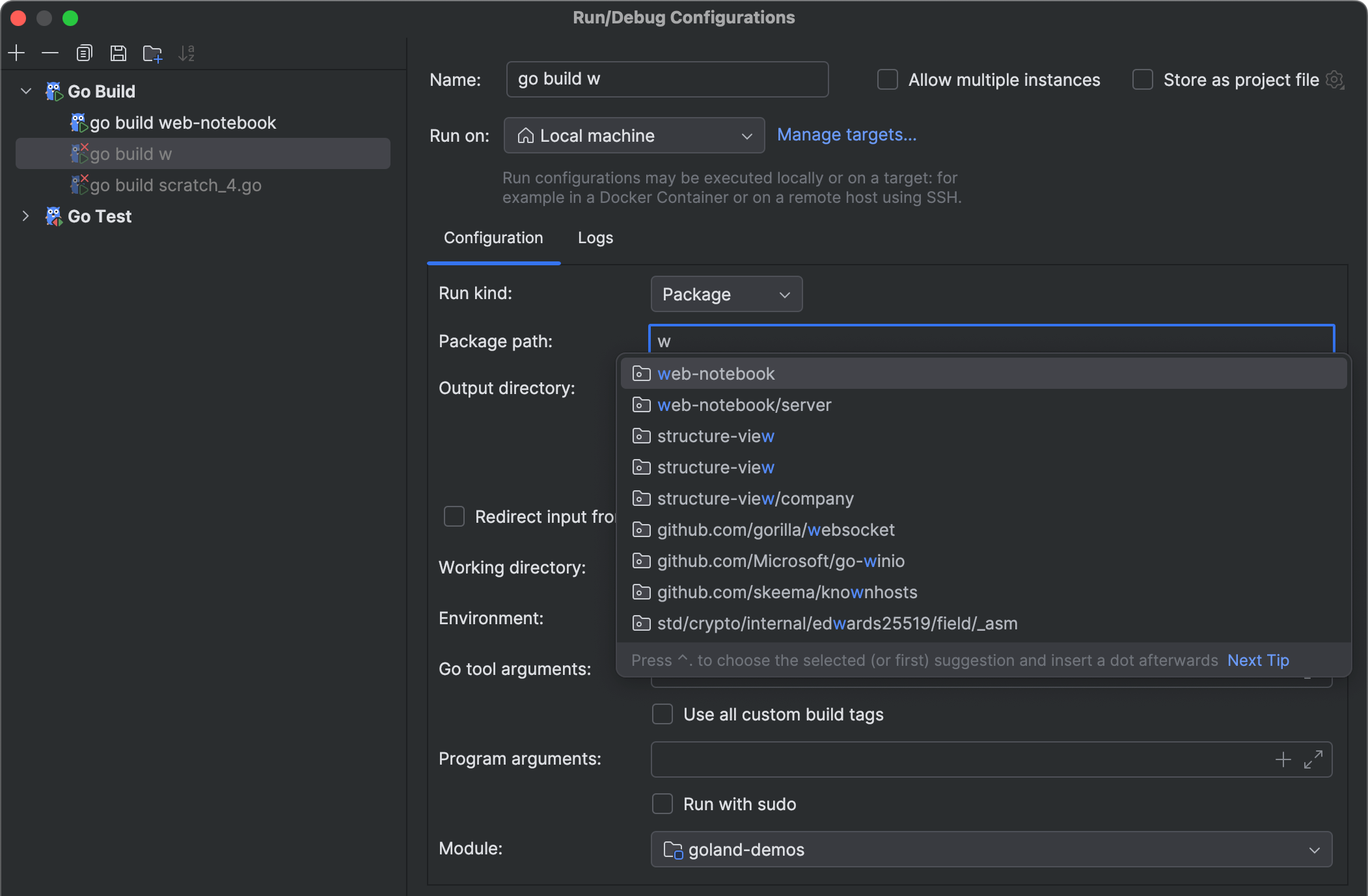 Running | GoLand Documentation
