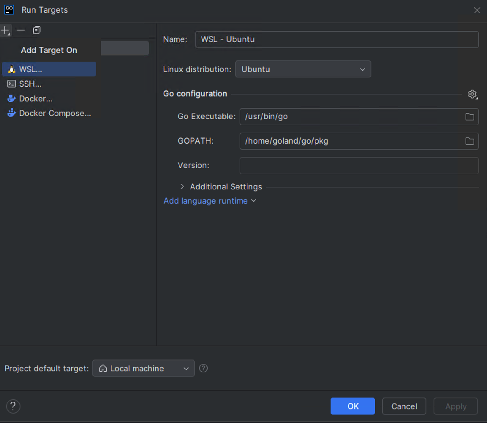 WSL | GoLand Documentation