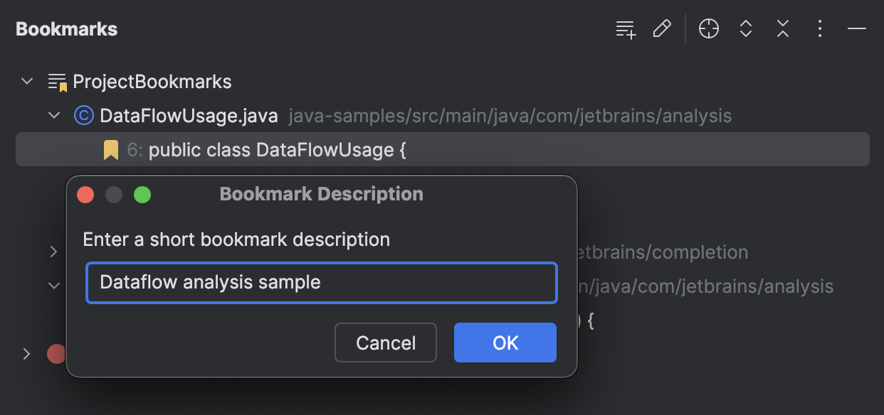 Bookmarks | IntelliJ IDEA Documentation